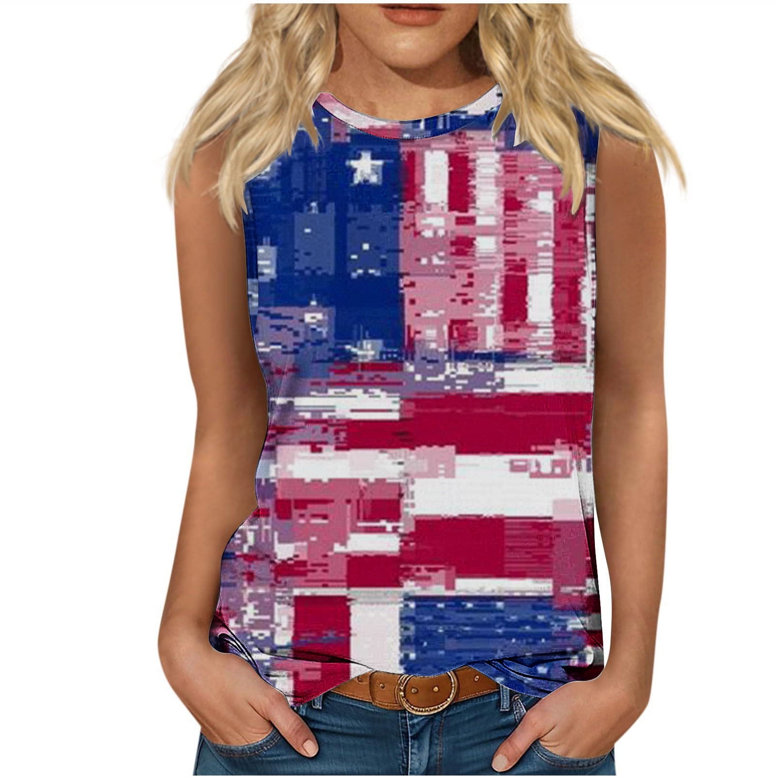 Abomasnow Women's American Flag Star Striped Graphic Swimsuit Split Set High Side Cutouts Scoop ...