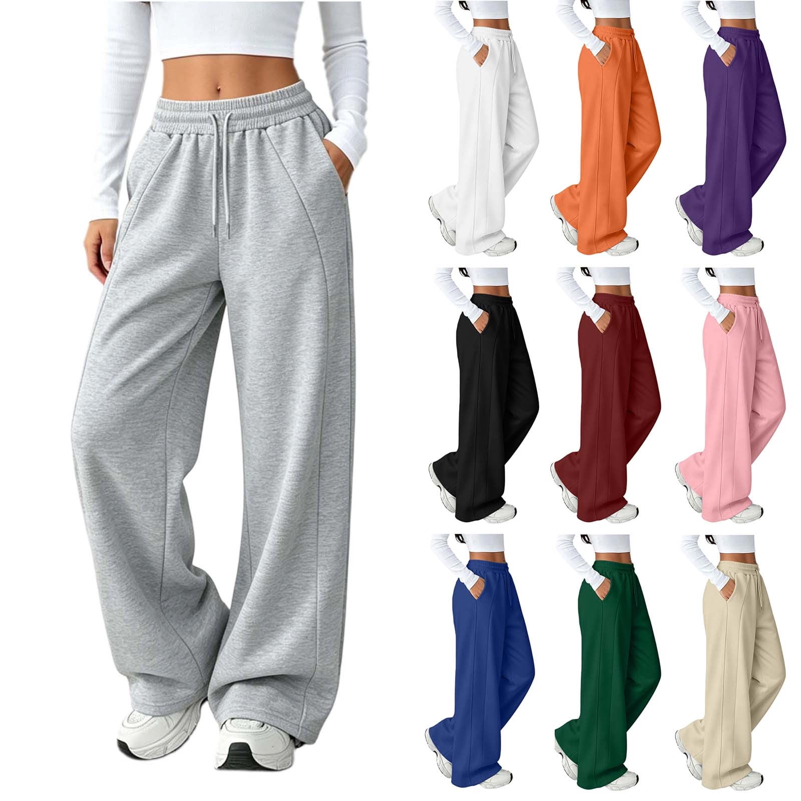 Abomasnow Women's Athletic Sweatpants Elastic High Waist Drawstring ...