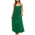 Abomasnow Women's Cotton and Linen Dress Spaghetti Strap Sleeveless ...