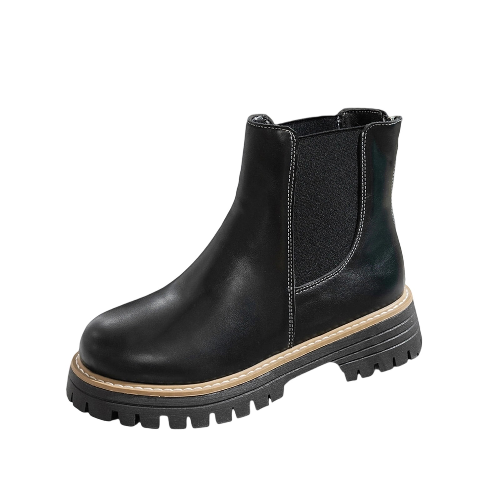 Abomasnow Women's Elastic Side Panel Chelsea Ankle Boots with Sole for ...