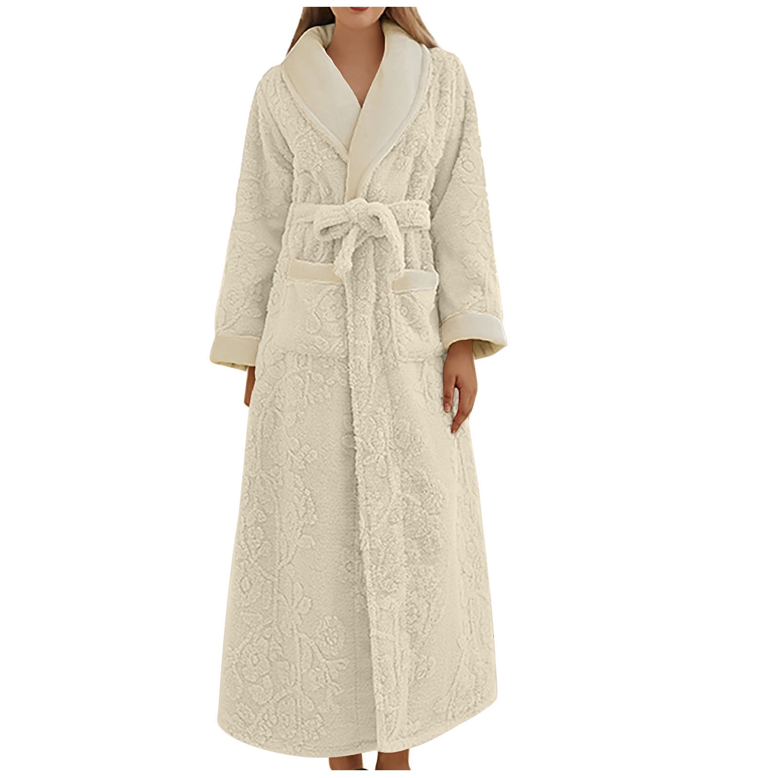 Abomasnow Women's Fleece Kimono Robes Long Warm Plush Spa Bathrobe ...