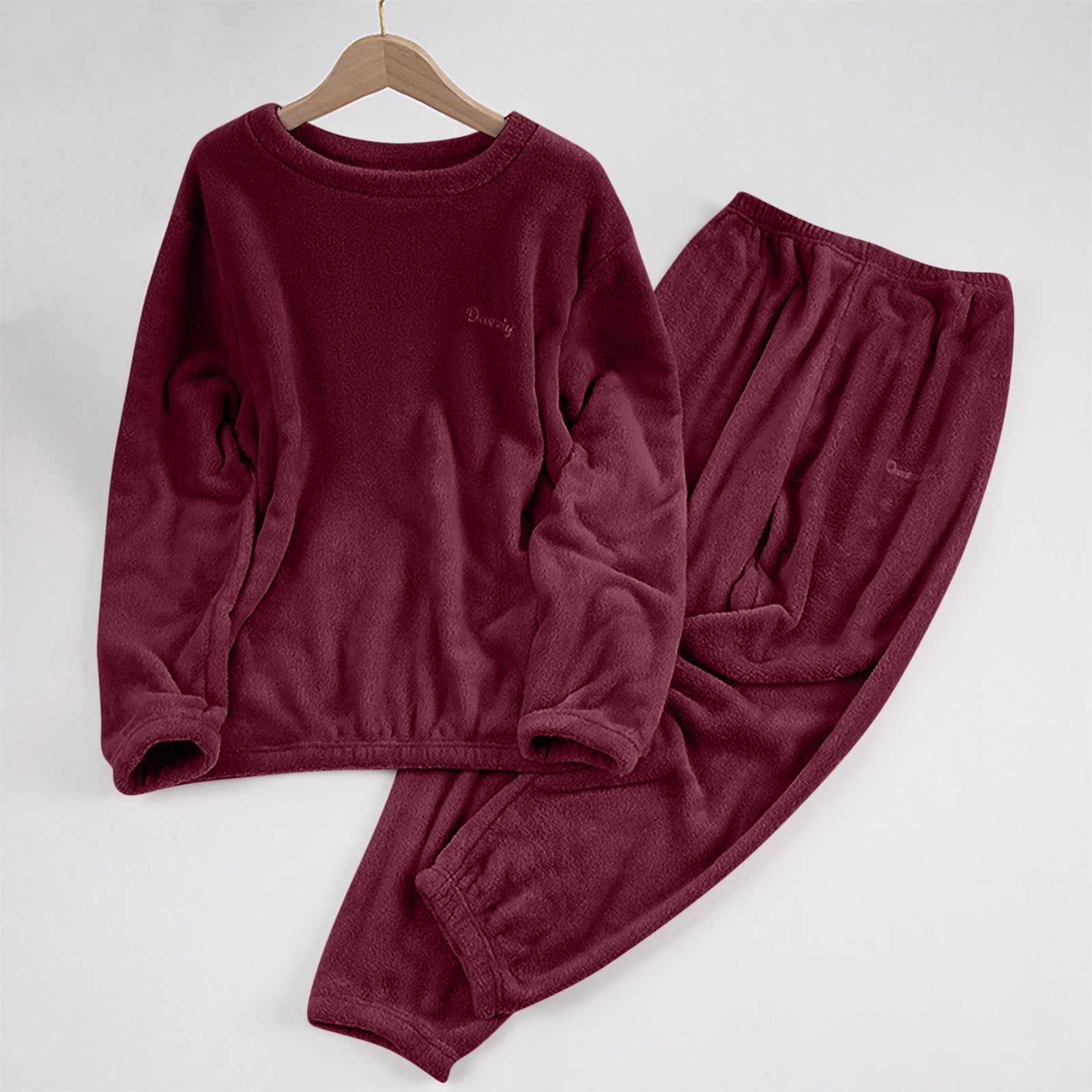 Abomasnow Women's Fuzzy Pajamas Set Fall Winter Warm 2 Piece Long ...