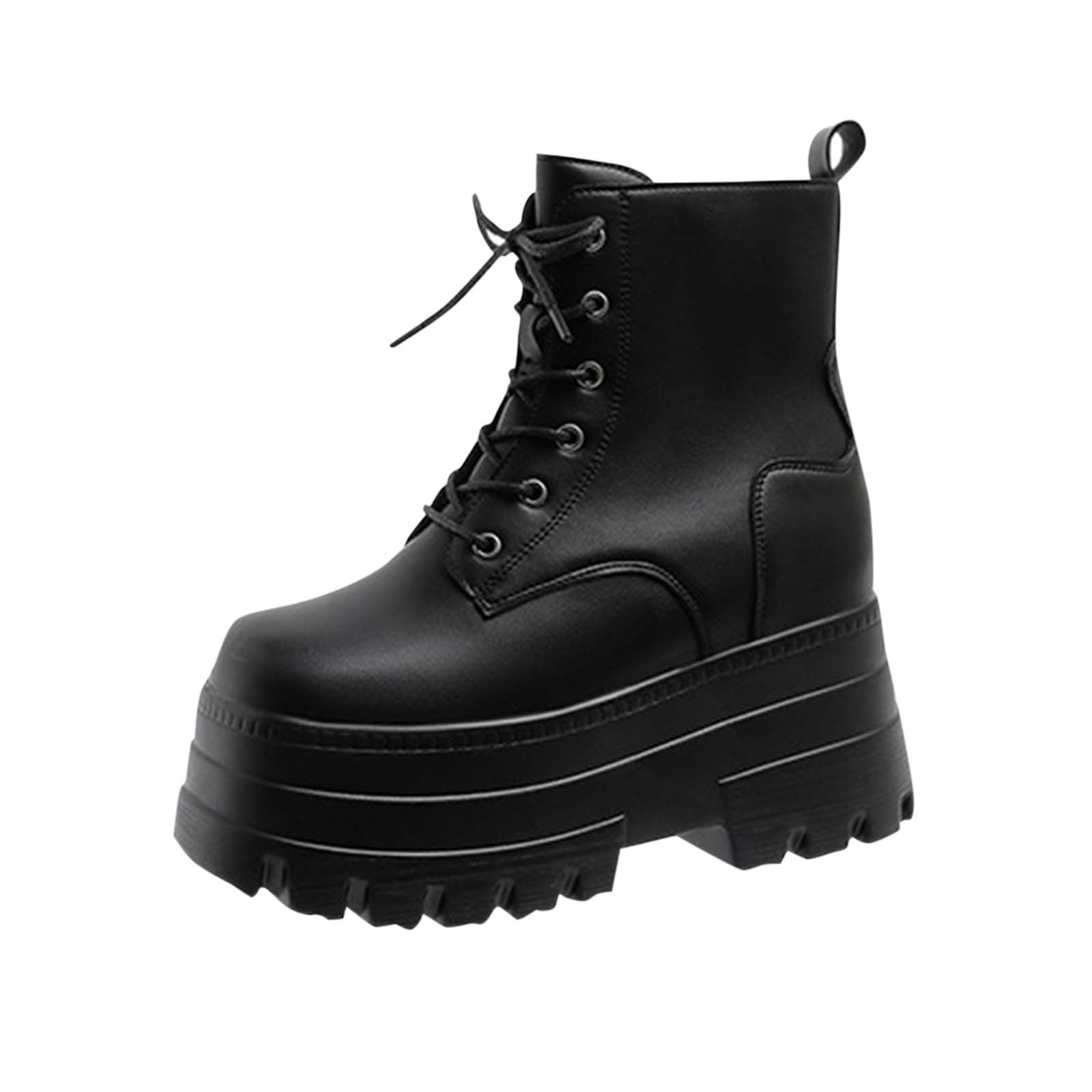 Abomasnow Women's Lace-up Ankle Martin Boots for Street Punk Style Wear ...