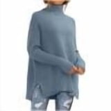 Abomasnow Women's Oversized Turtleneck Sweaters Fall Winter Batwing ...