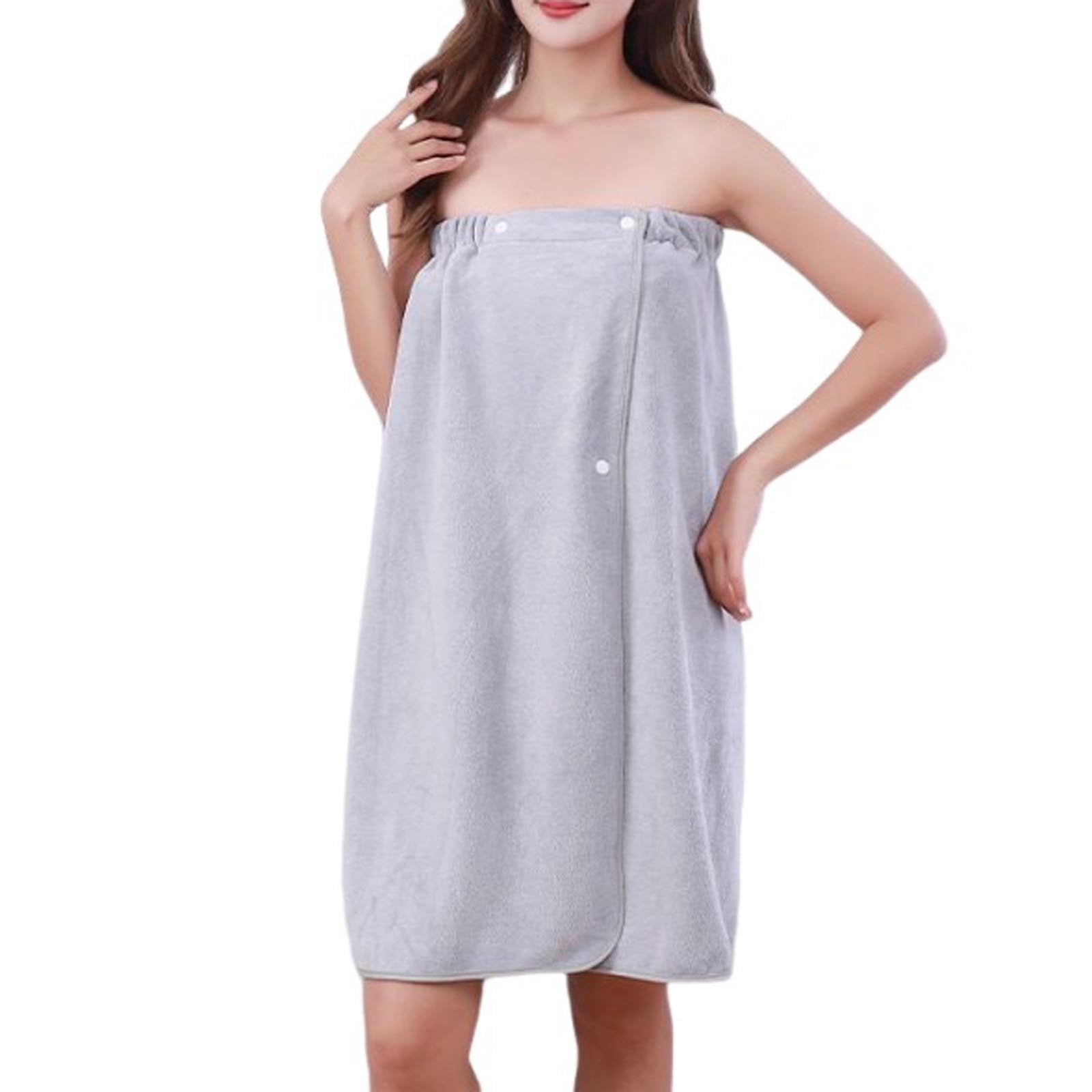 Abomasnow Women's Shower Wrap Towel Soft Knee Length Spa Bathrobe ...
