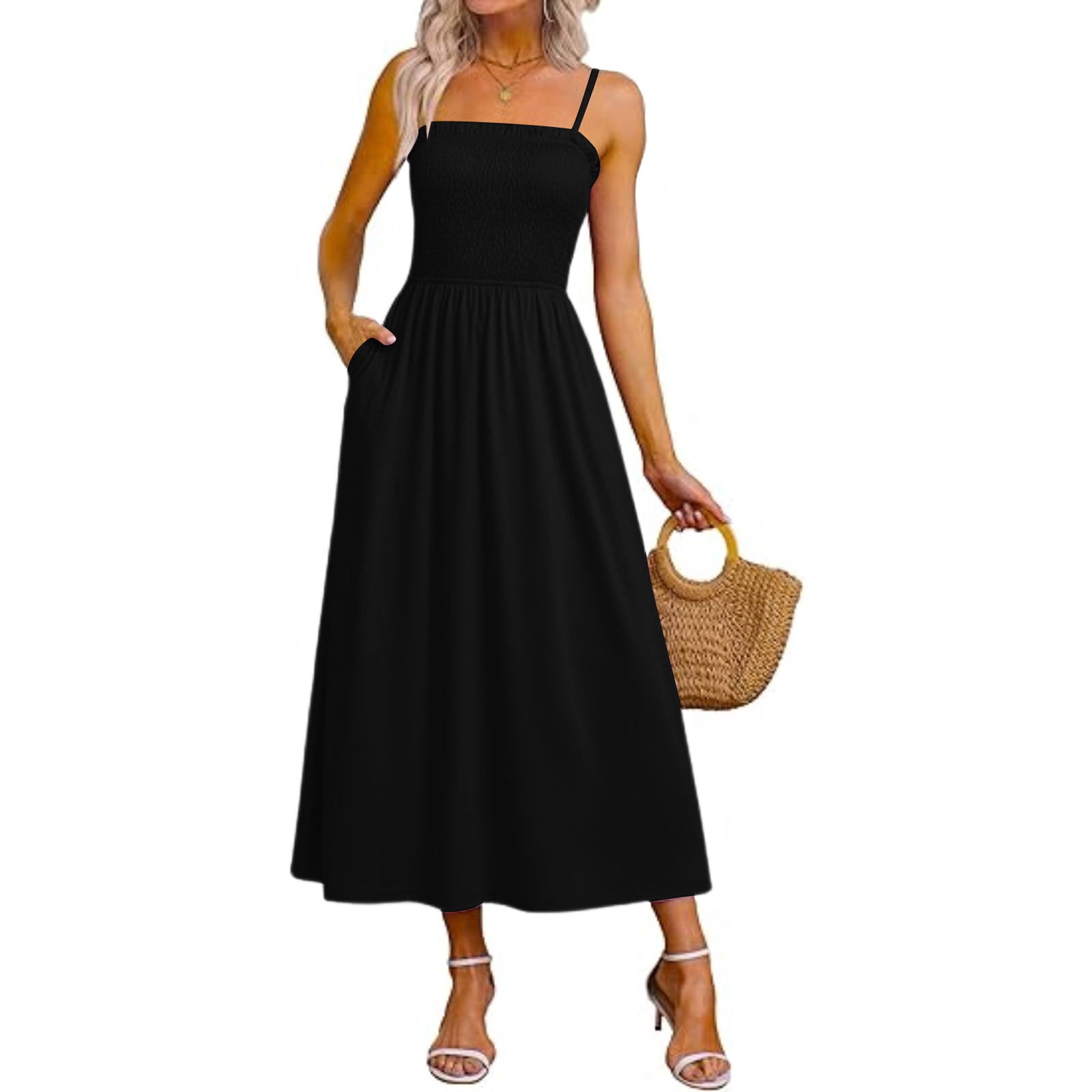 Abomasnow Women's Summer Maxi Dresses Spaghetti Straps Sleeveless ...