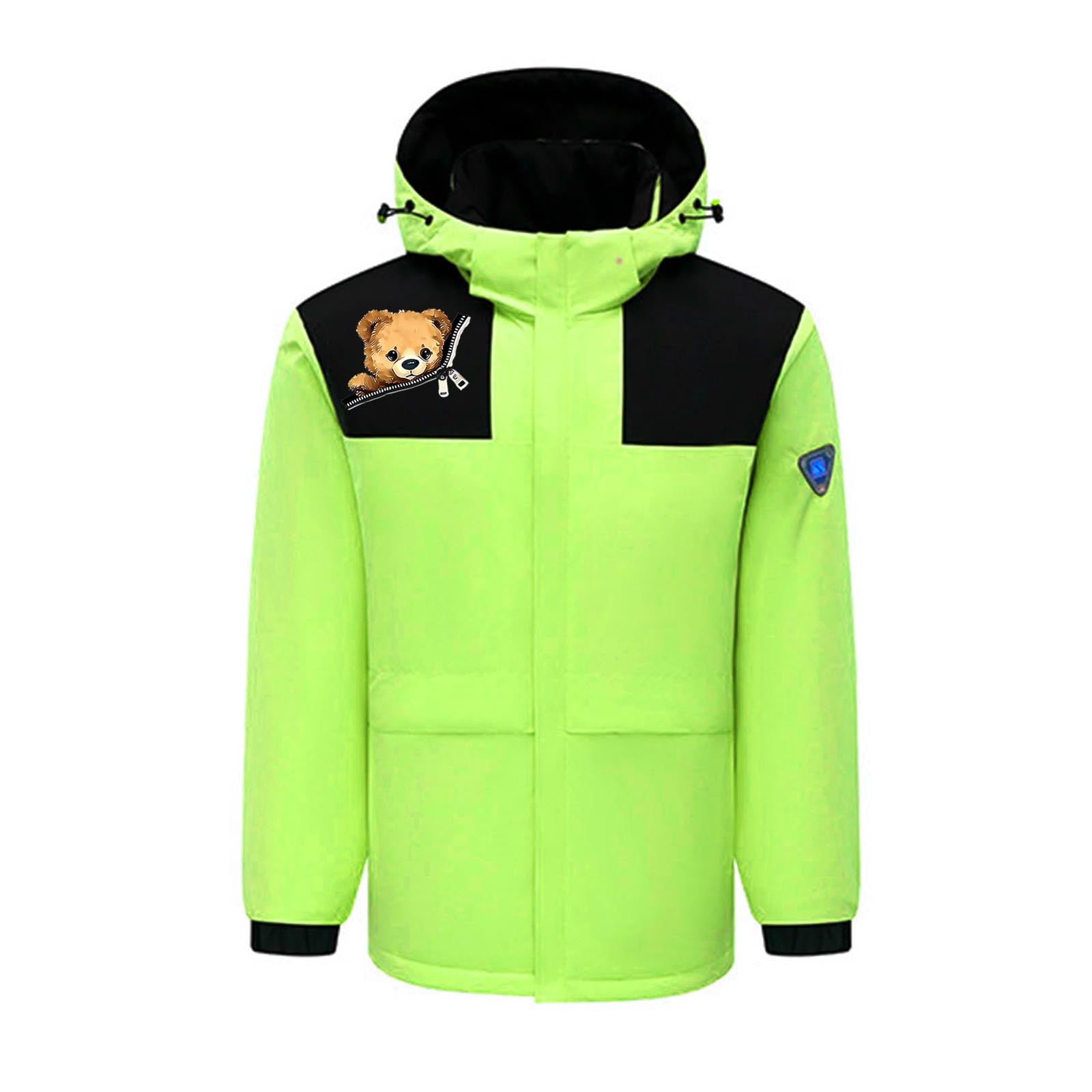 TMOYZQ Womens Men's Waterproof Ski Jacket 4 Heating Zones Heated Rain ...