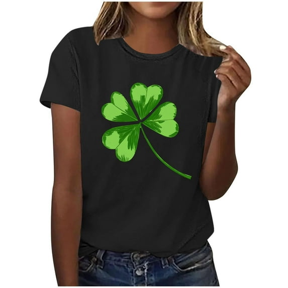 Abomasnow Womens St Patrick's Day Tops Shamrock Clover Print T Shirt ...