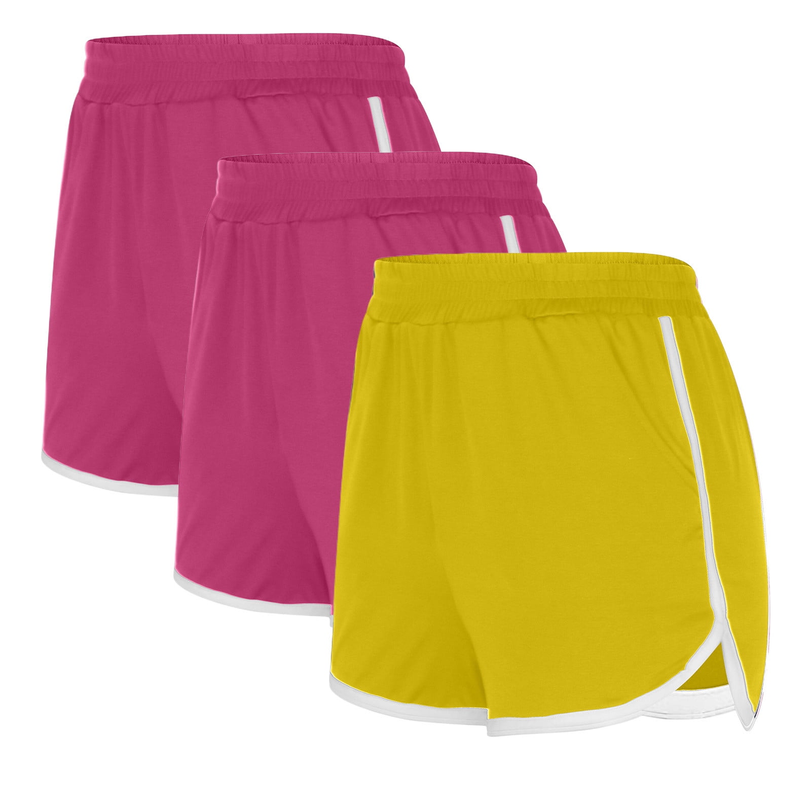 Abomasnow Womens Yoga Shorts Pack of 3, Comfy Elastic Waist Athletic ...