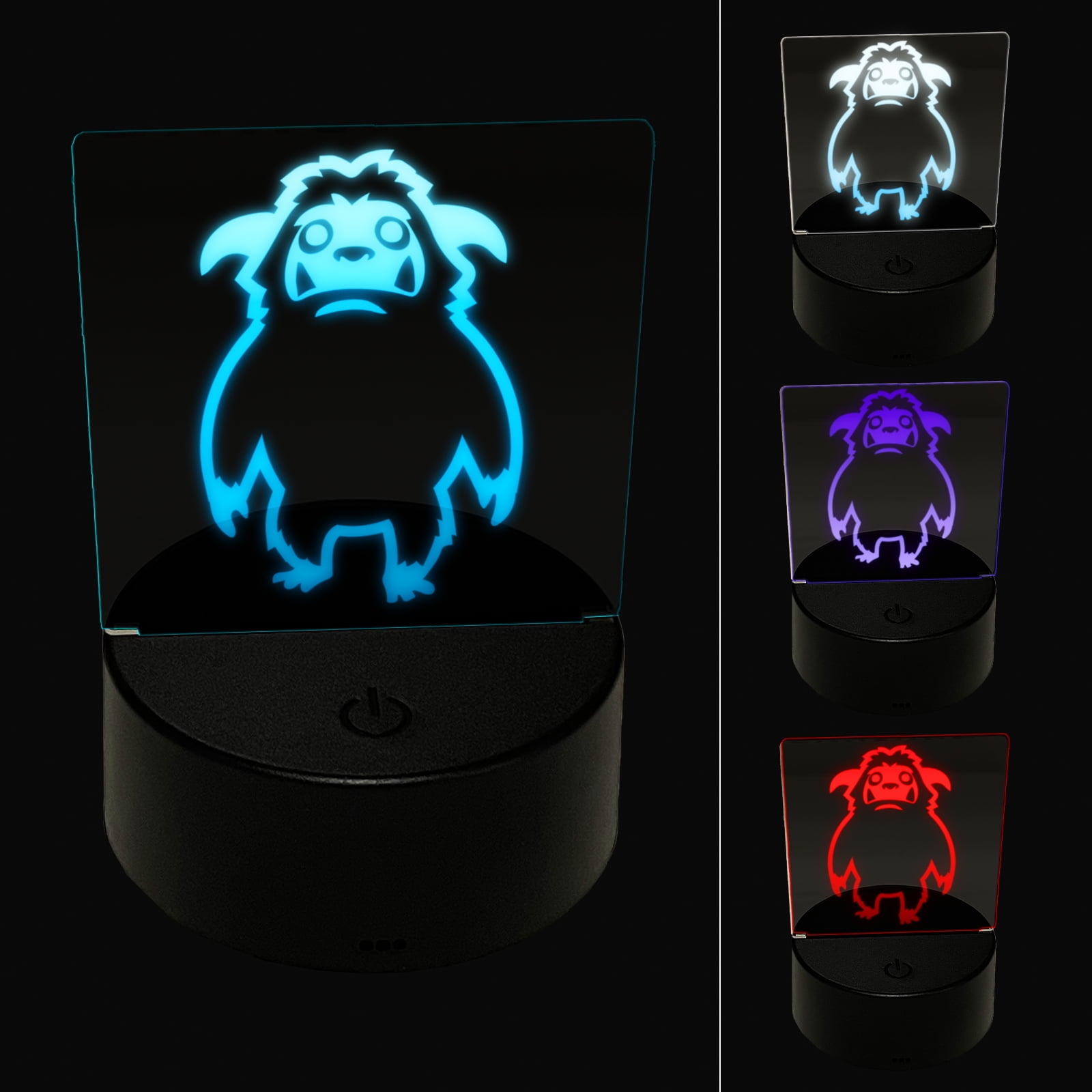 Abominable Snowman Yeti Monster LED Night Light Sign 3D Illusion Desk ...