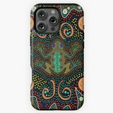 Aboriginal Art Frog Fun Illustration iPhone Case 17 through 11 Pro Max ...