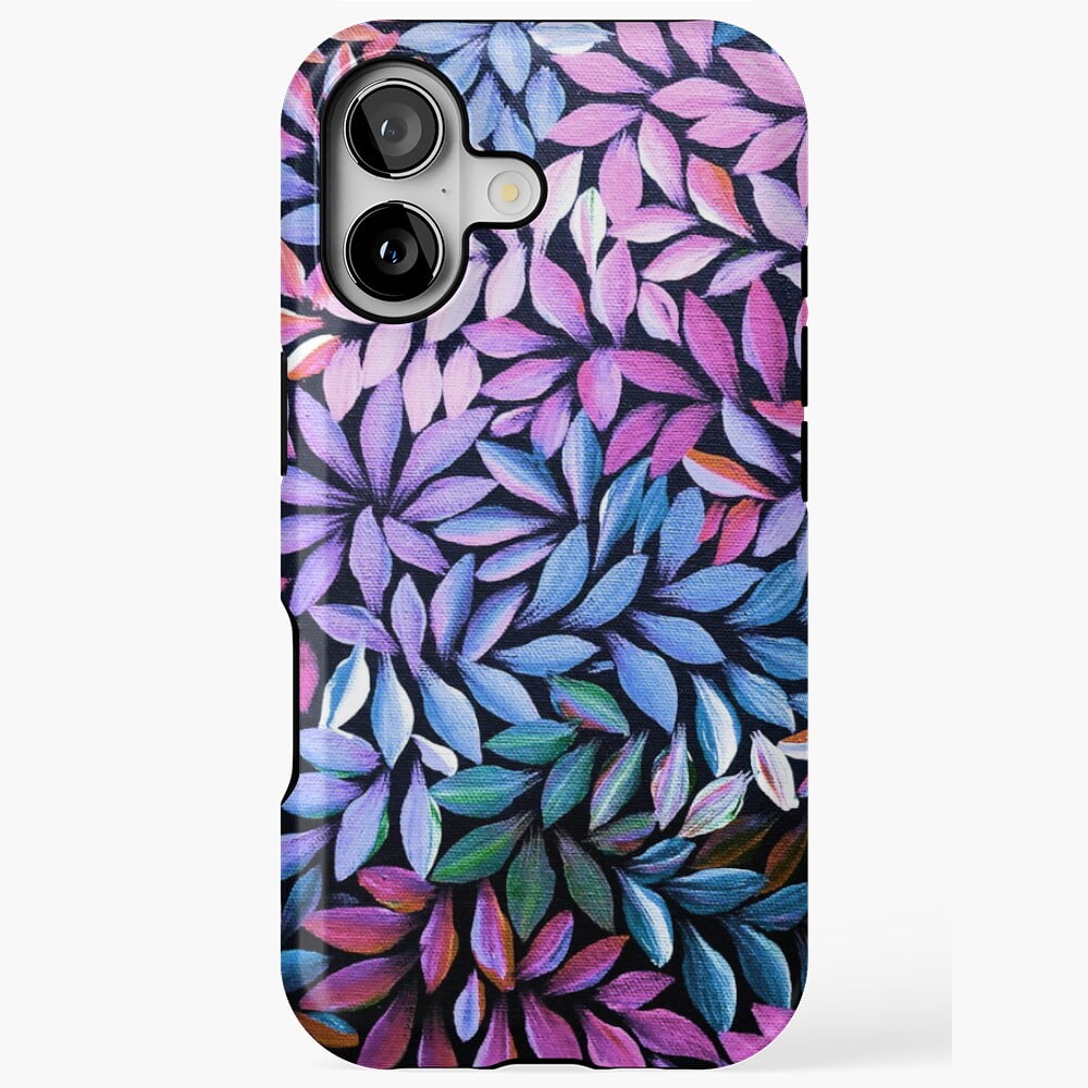 Aboriginal Art Medical Leaves Pink Purple Blue Phone Case for iPhone 17 ...