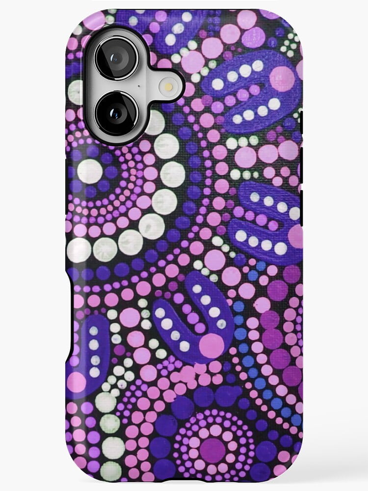Aboriginal Art Purple Pattern Family Gathering Phone Case for iPhone 17 ...
