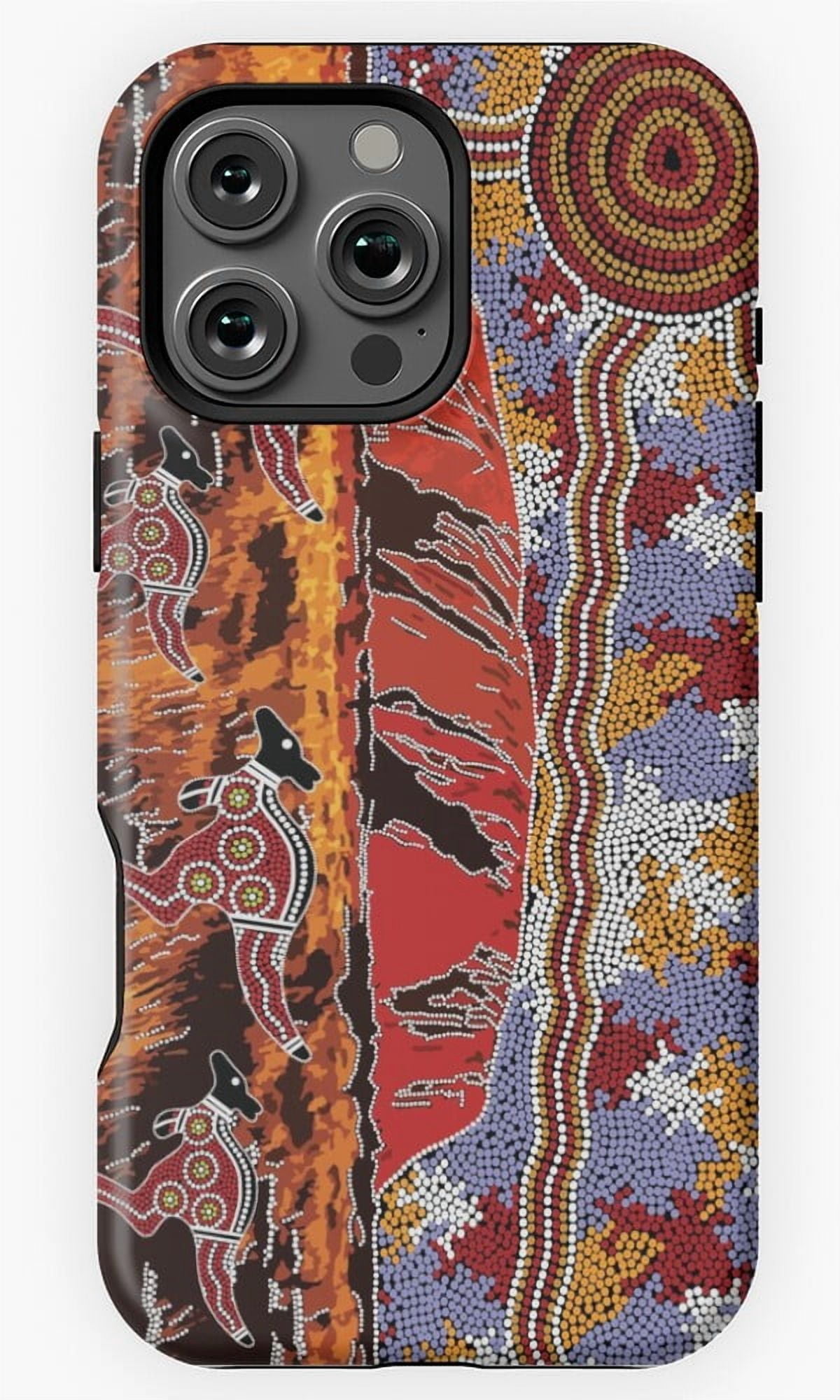 Aboriginal Art Uluru Ayers Rock Dot Painting iPhone 11–16 Pro Max ...