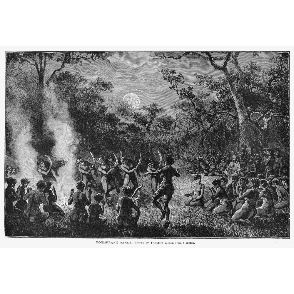 Aboriginal Australians. Naboriginal Australians Performing A Boomerang ...