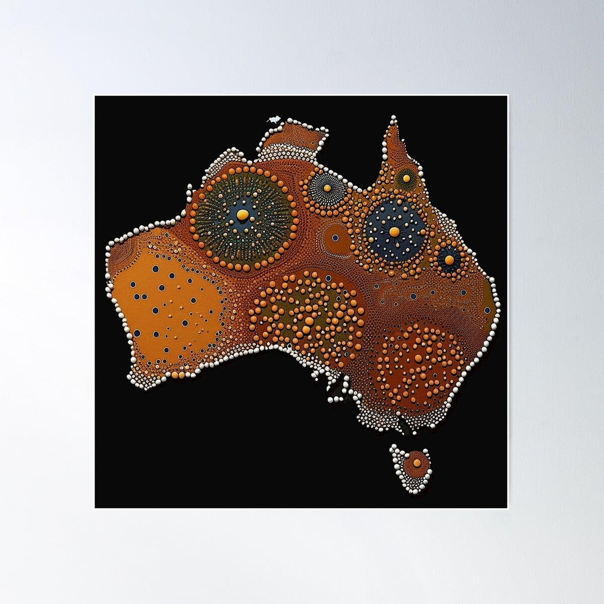 Aboriginal Dot Art, Native Australian Artwork Poster Wall Art, Modern ...