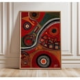 Aboriginal Dot Art Vibrant Red Earth Art Tribal Abstract Pattern ...