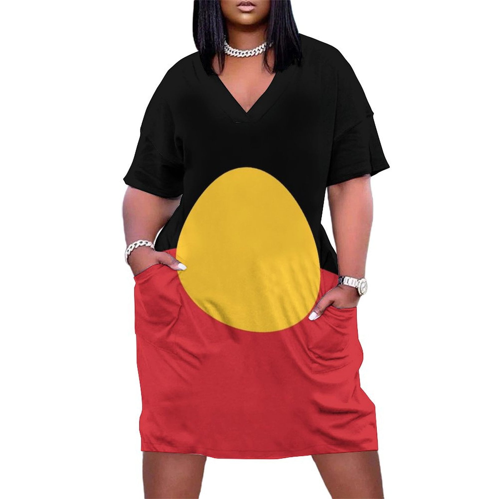 Aboriginal Flag #5 Loose Pocket Dress Woman clothing Women dresses summer - Walmart.com
