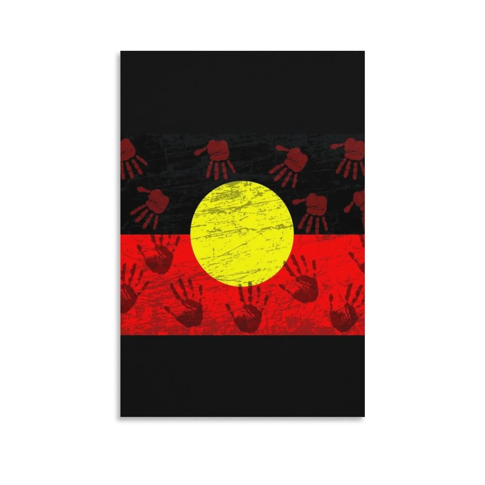 Aboriginal Flag Fire Aboriginal Flag Art Canvas Painting fashion wall ...