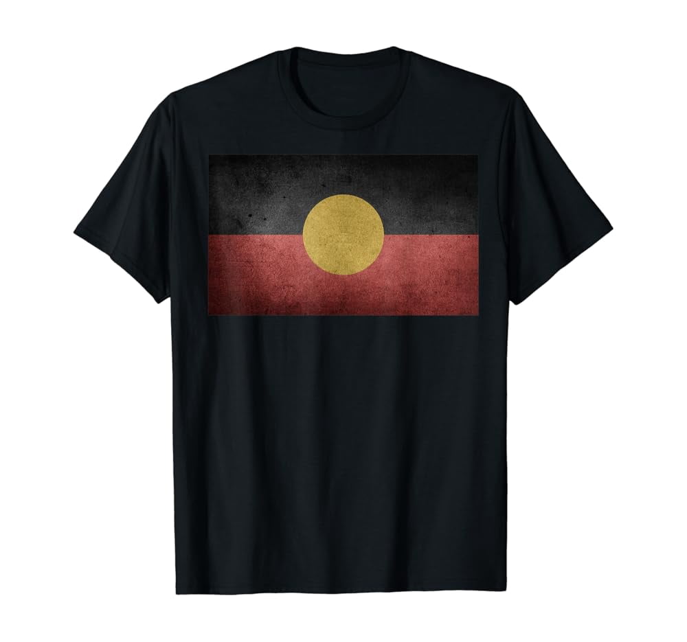 Aboriginal Flag T Shirt Vintage Distressed Retro Look - Walmart.com