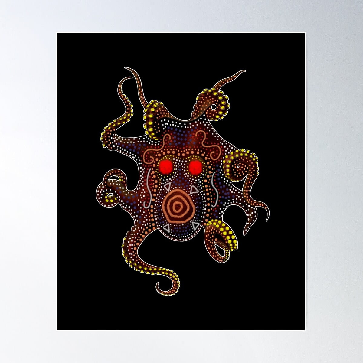 Aboriginal Octopus Art Poster Wall Art, Modern Wall Decor For Living ...