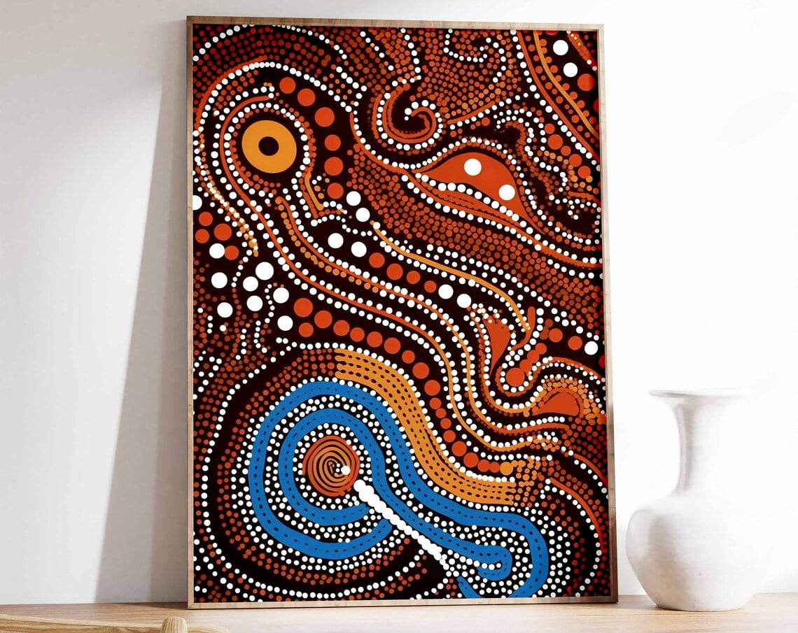 Aboriginal Print, Cultural Wall Art, Indigenous Poster, Tribal Decor ...