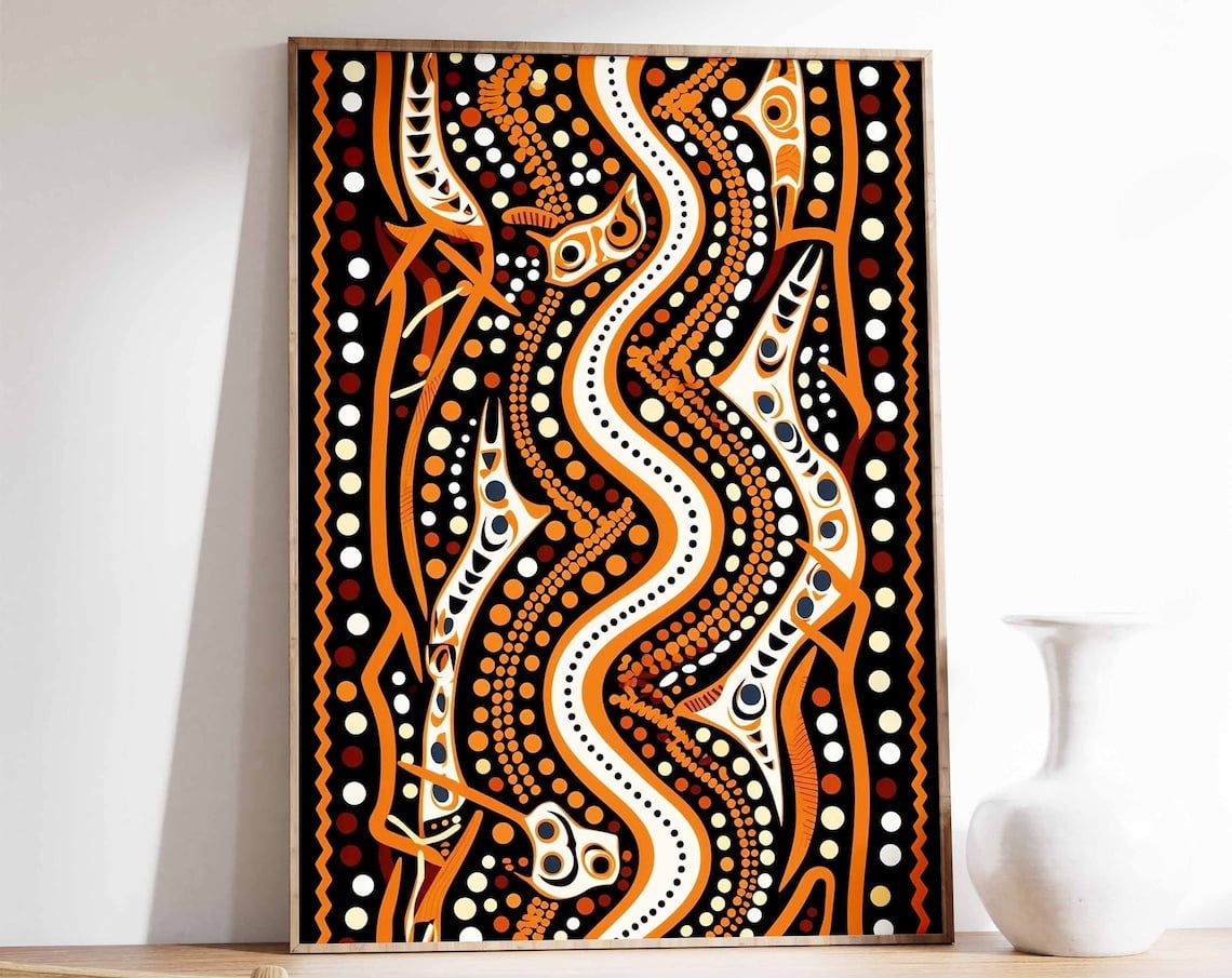 Aboriginal Print, Cultural Wall Art, Indigenous Poster, Tribal Decor ...