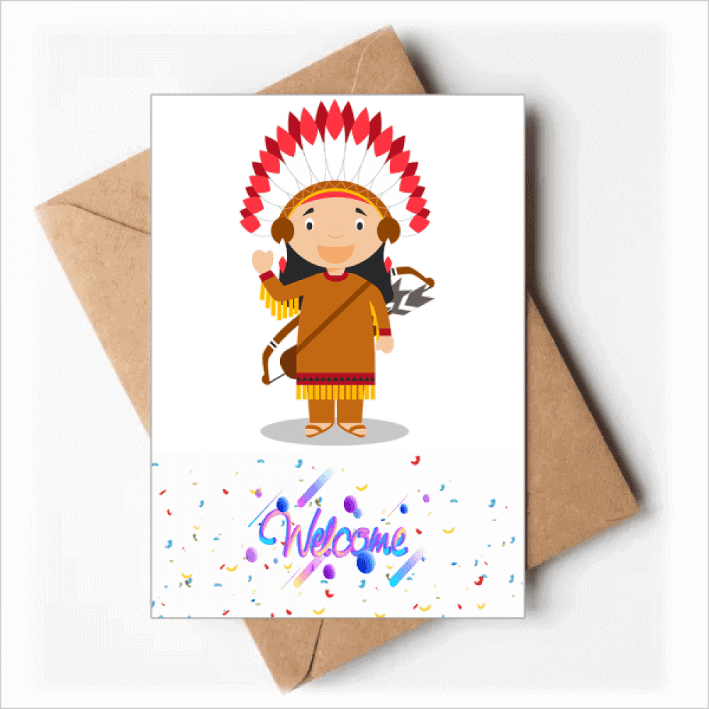 Aboriginal Tribe USA Cartoon Welcome Back Greeting Cards Envelopes ...