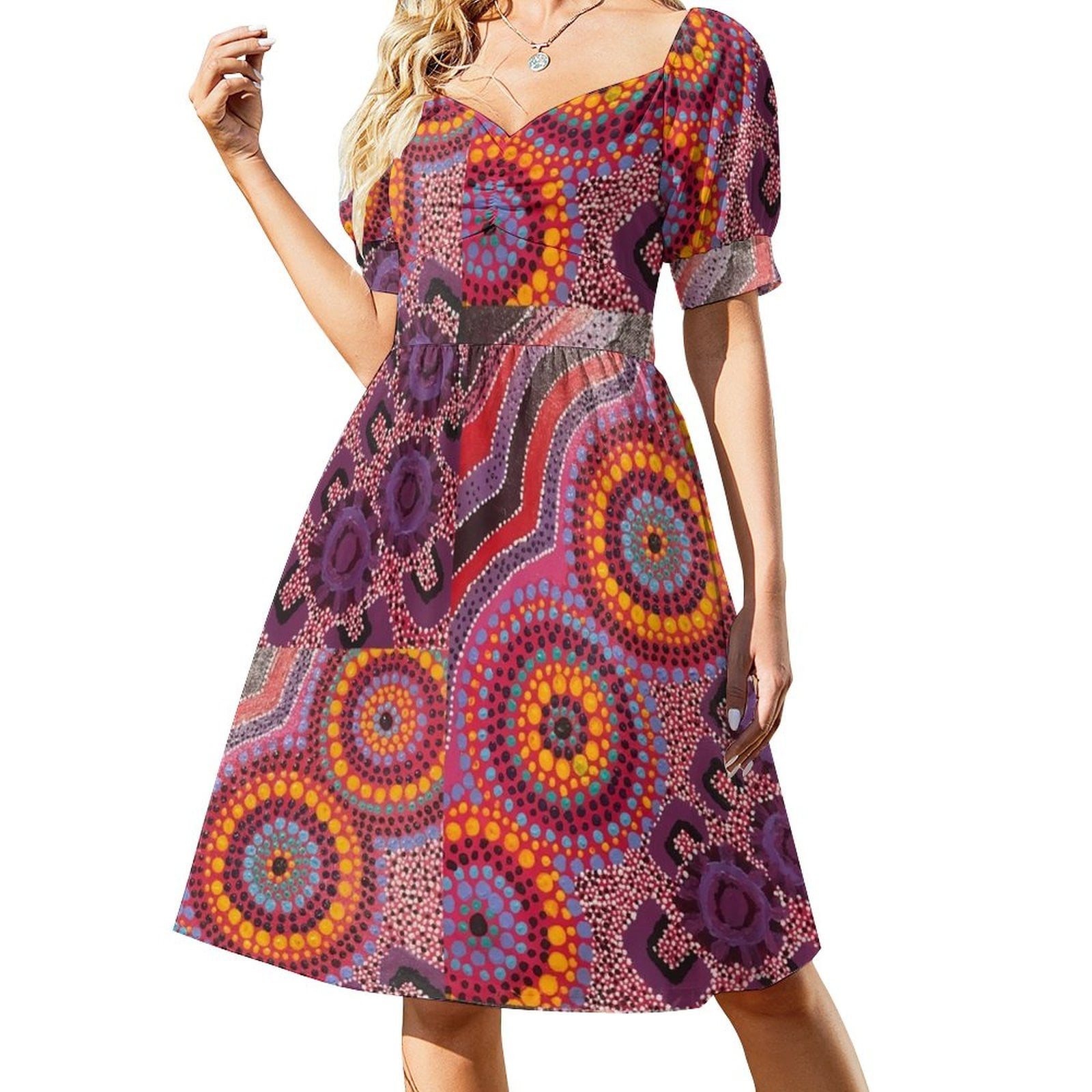Aboriginal design- pink learning Dress luxury woman evening dress women ...