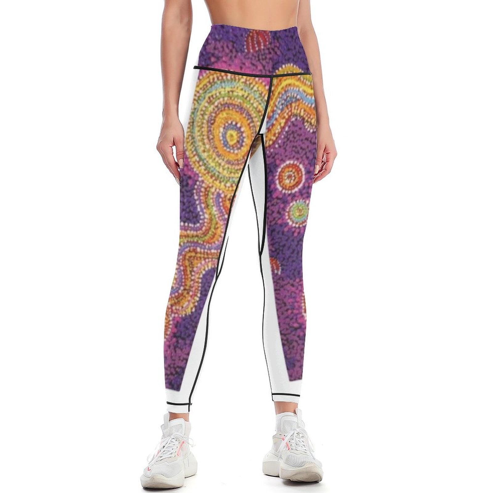 Aboriginal dot Leggings Fitness woman gym's sportswear push up tights ...