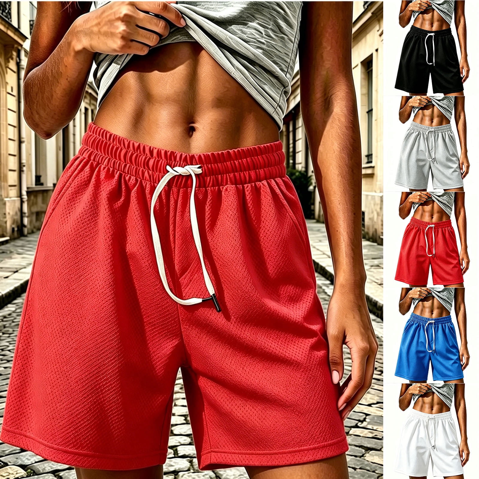 Aboser 5'' Sweat Shorts for Women Plus Size Gym Running Shorts Moisture ...