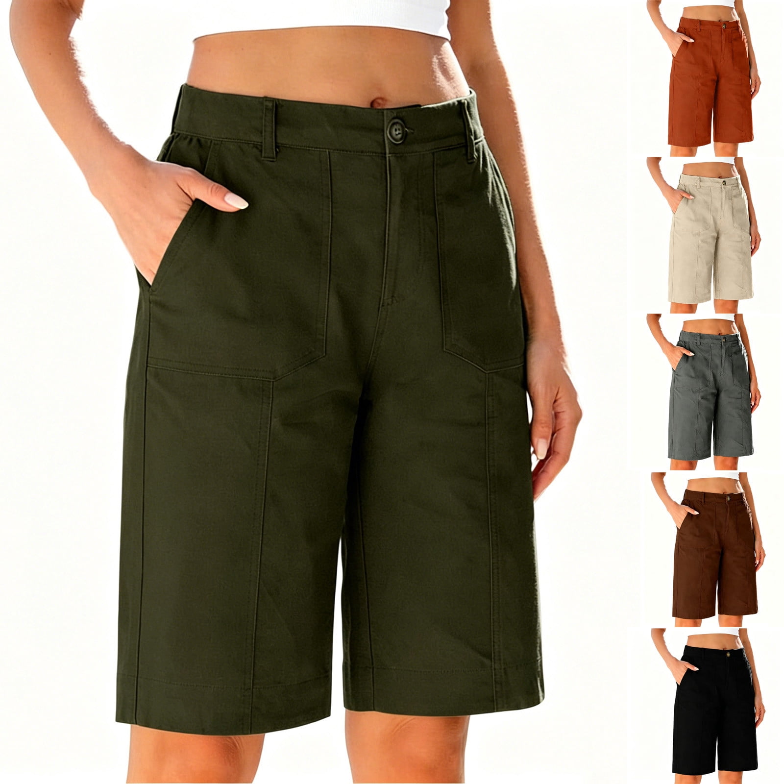 Aboser Bermuda Shorts for Women Business Casual Dress Shorts Knee ...