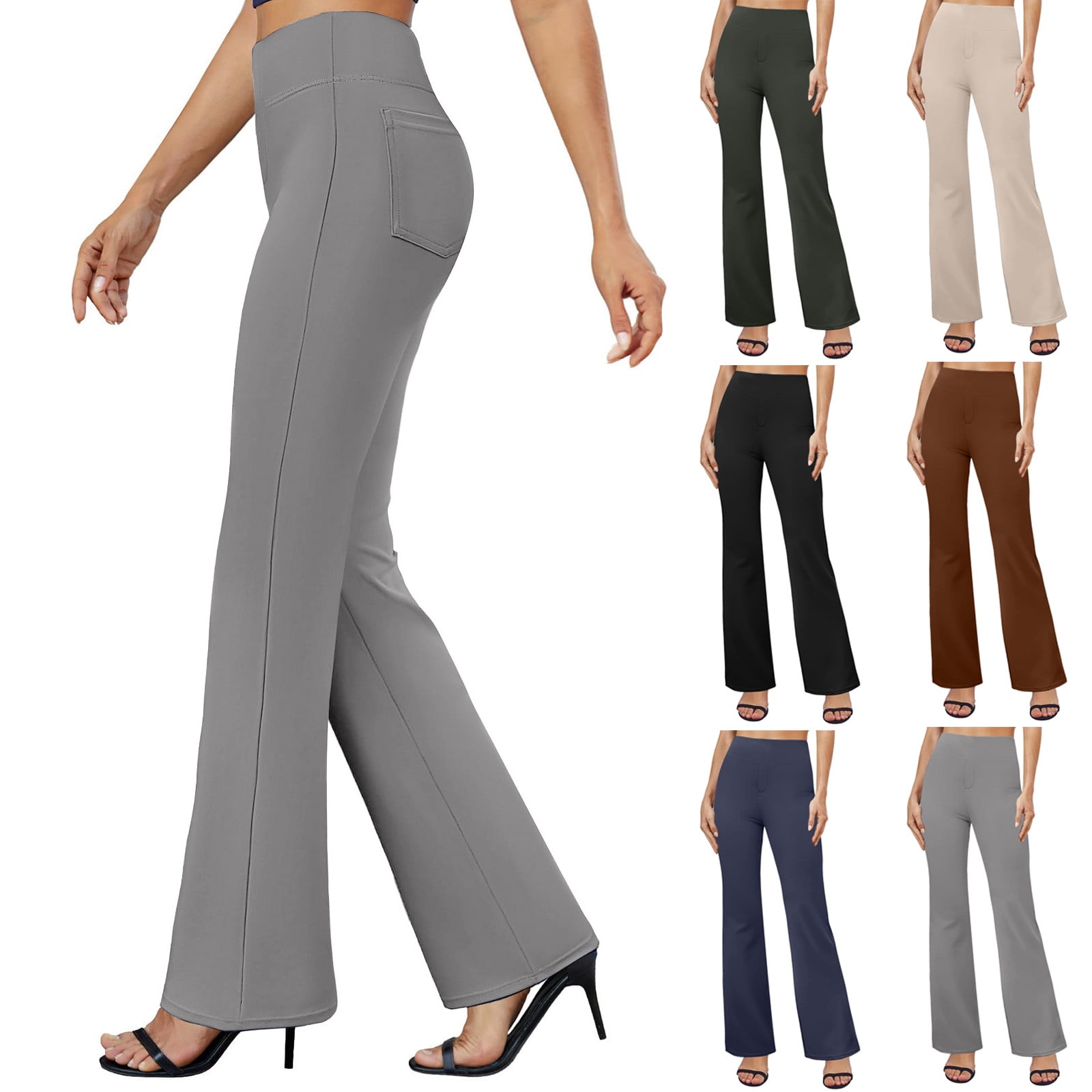 Aboser Bootcut Dress Pants for Women Business Casual Work Slacks Stretchy High Waisted Pants ...