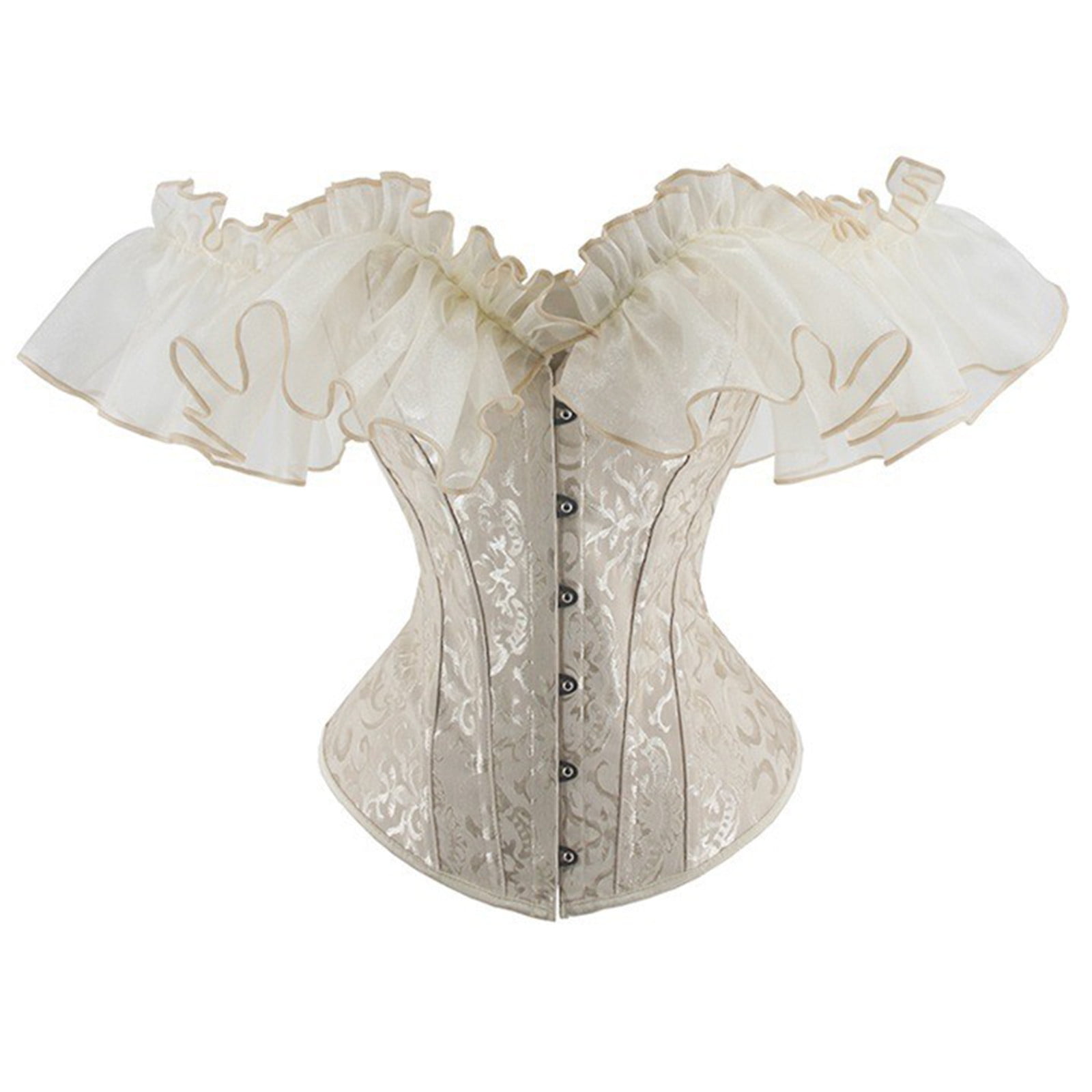 Aboser Bustier Top for Women One Shoulder Boned Corset Lace Up Body ...