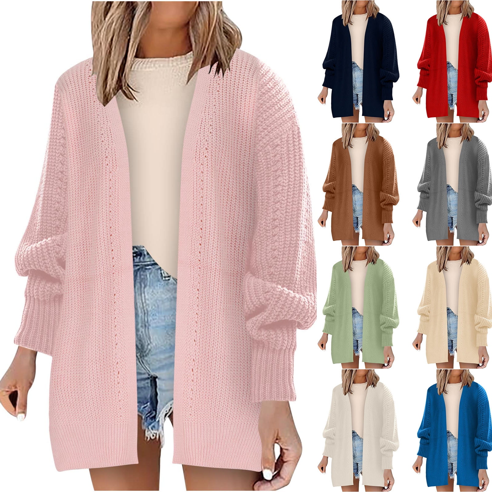 Aboser Cable Knit Cardigan Sweaters for Women Trendy Open Front Chunky ...