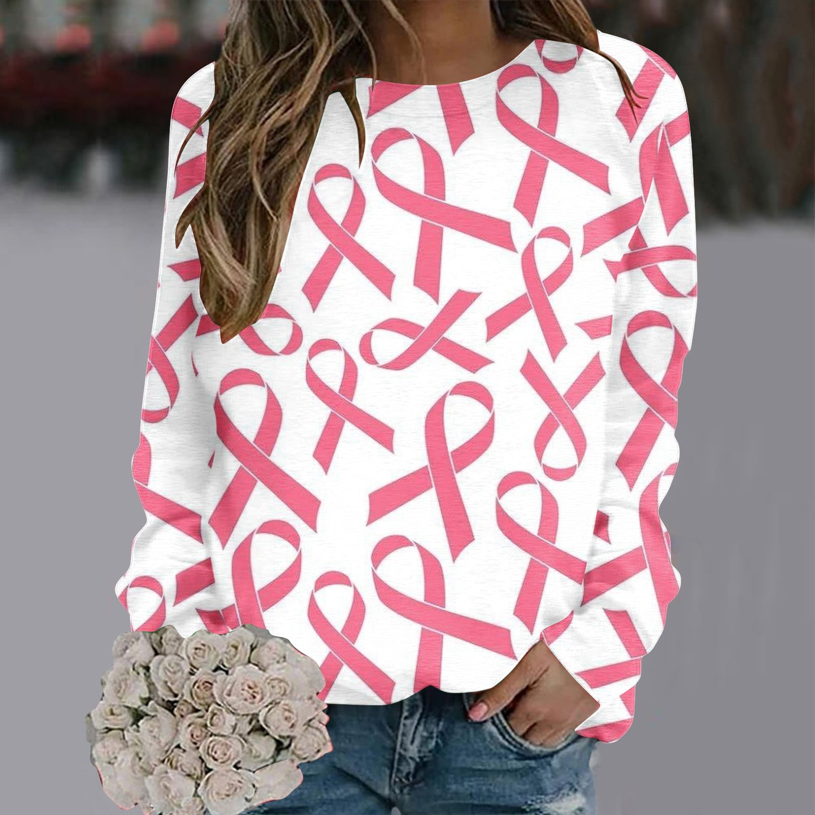 Aboser Cancer Awareness Survivor Sweatshirt for Women Y2k Clothes Pink ...