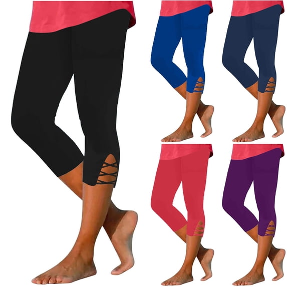 Aboser Capris Pants for Women Stretchy Workout Yoga Leggings Trendy ...