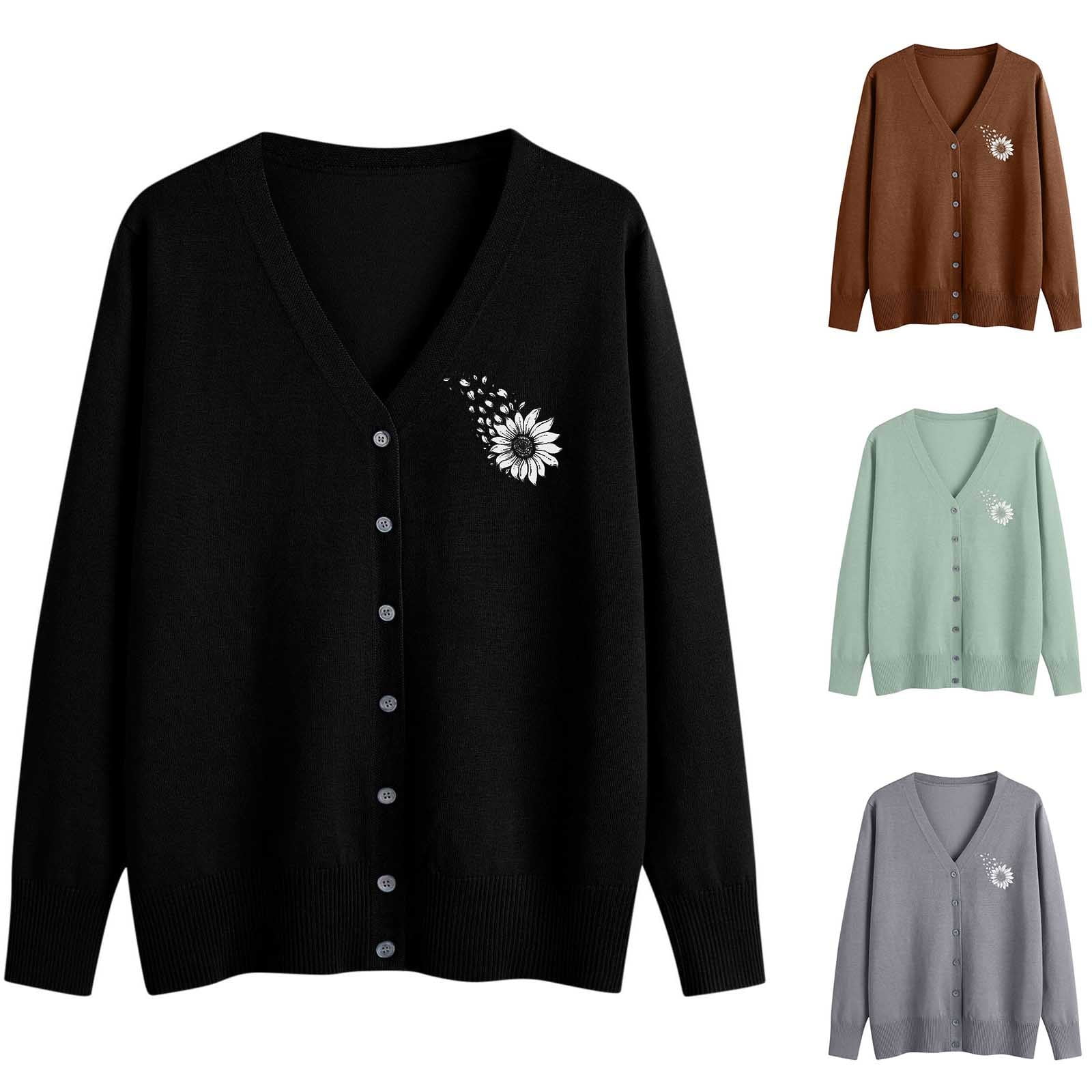Aboser Cardigan Sweaters for Women Long Sleeve Button Down Cardigans ...