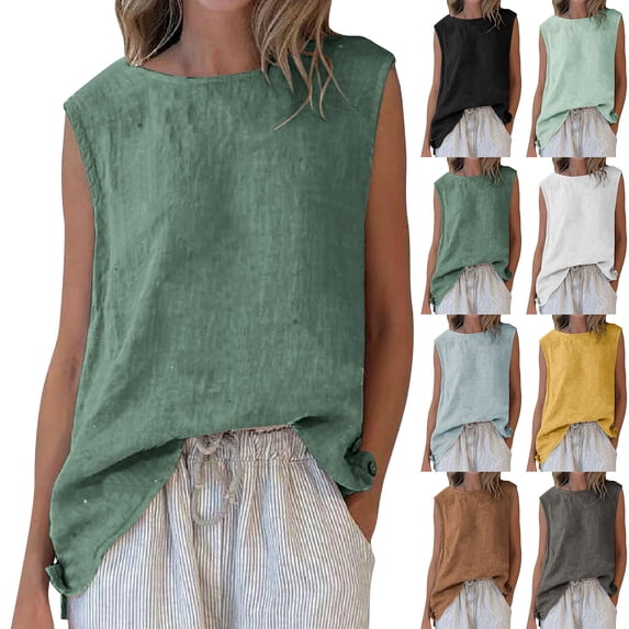 Aboser Classic Shirts for Women Summer Lightweight Sleeveless Blouses ...