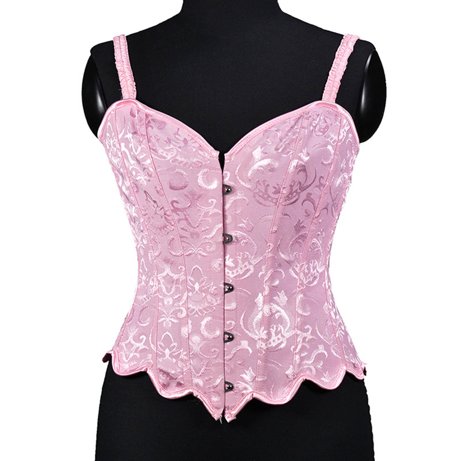 Aboser Corset Tops for Women Lace Elastic Strap jacquard Shapewear Lace Up Irregular Hem Bustier ...