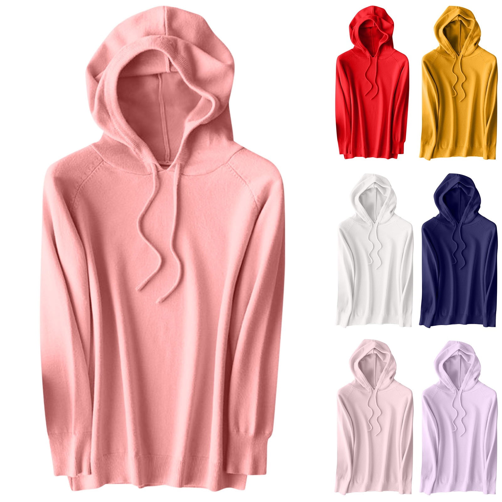 Aboser Cotton Knit Sweater Hoodies for Women Cozy Soft Long Sleeve ...
