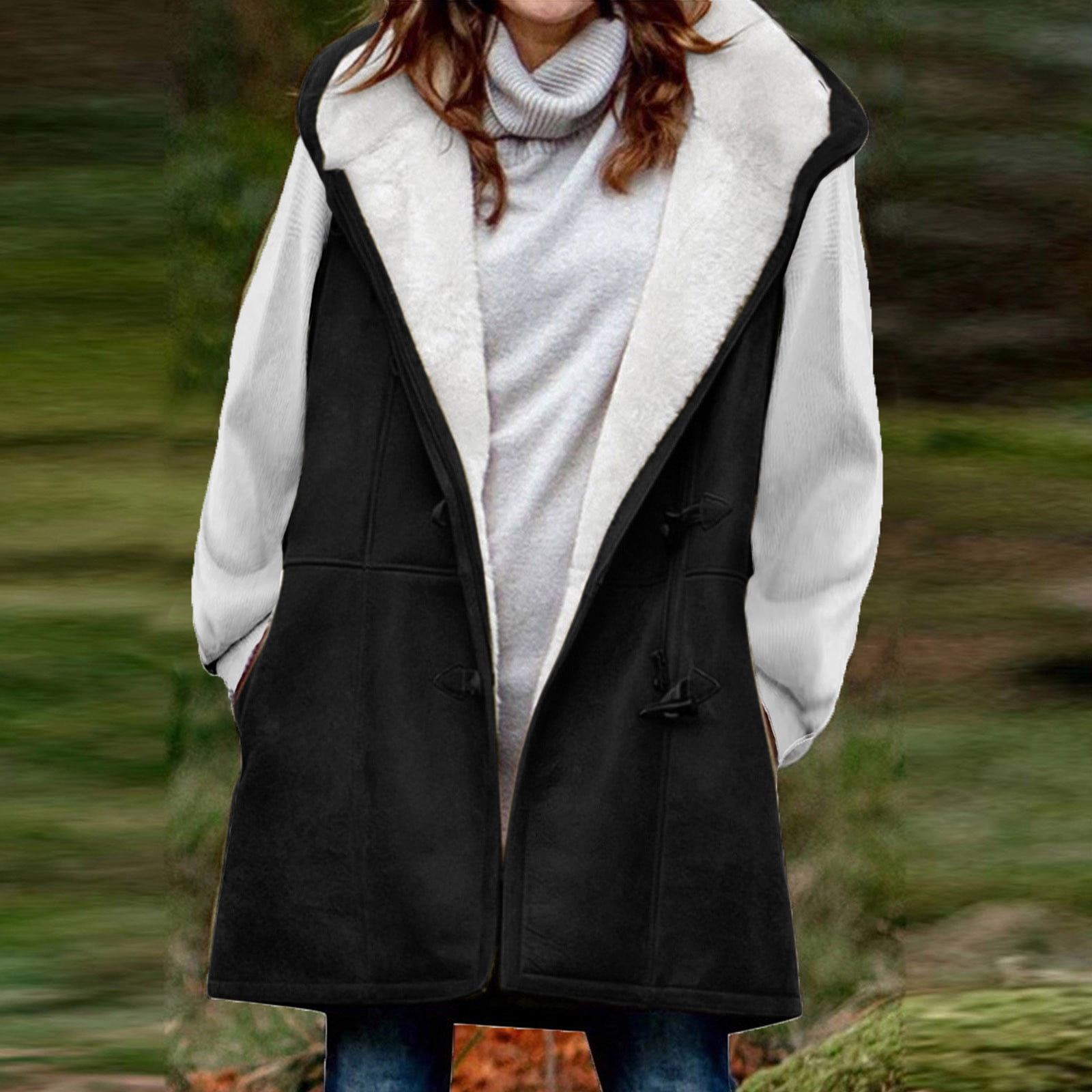 Aboser Fleece Lined Jackets for Women Warm Sleeveless Vest Coat Winter ...