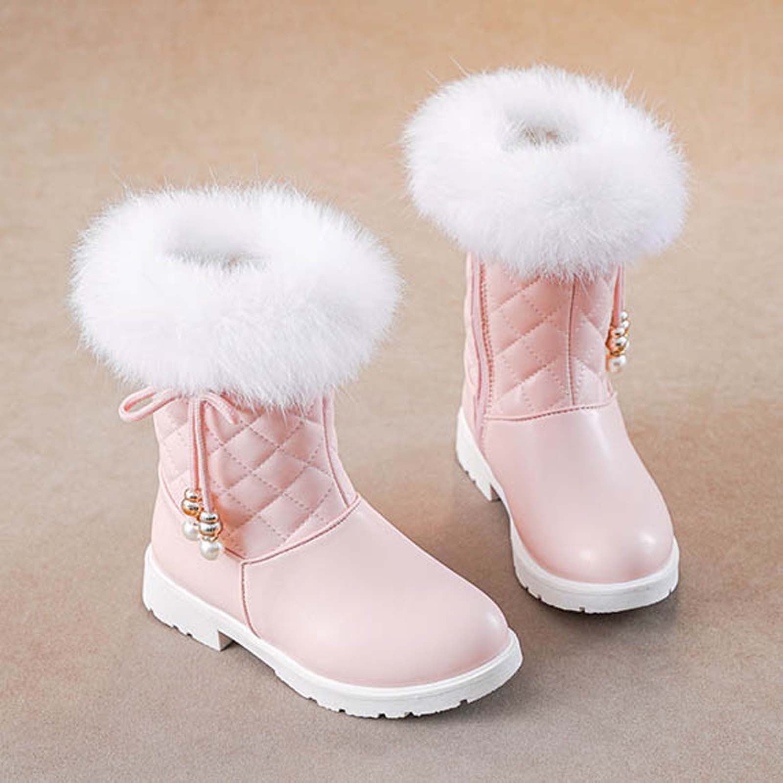 Aboser Kids Big Girls Winter Warm Boots Non Slip Snow Booties Fashion ...
