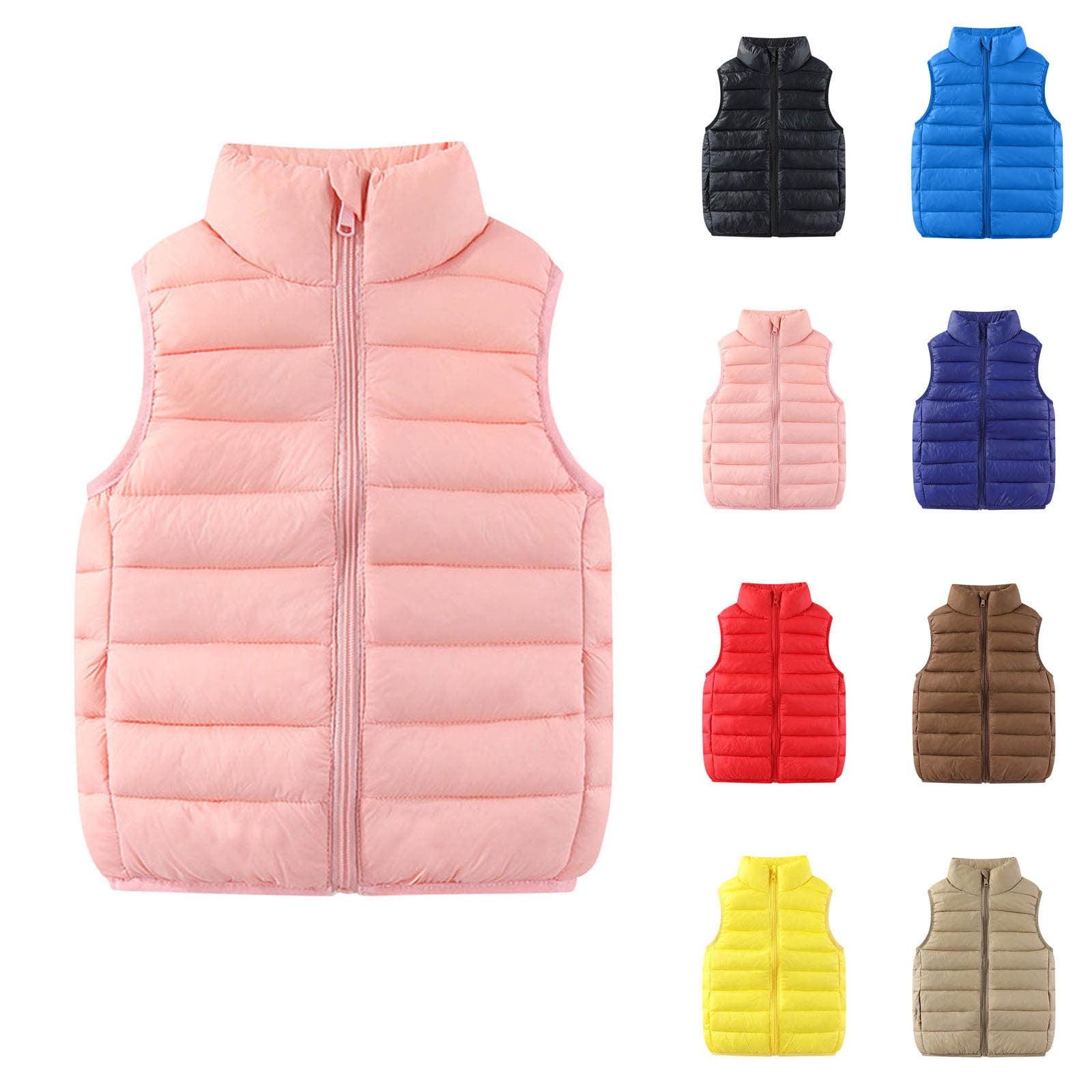 Aboser Kids Down Vest Lightweight Warm Winter Vests Zip Up Stand Collar ...