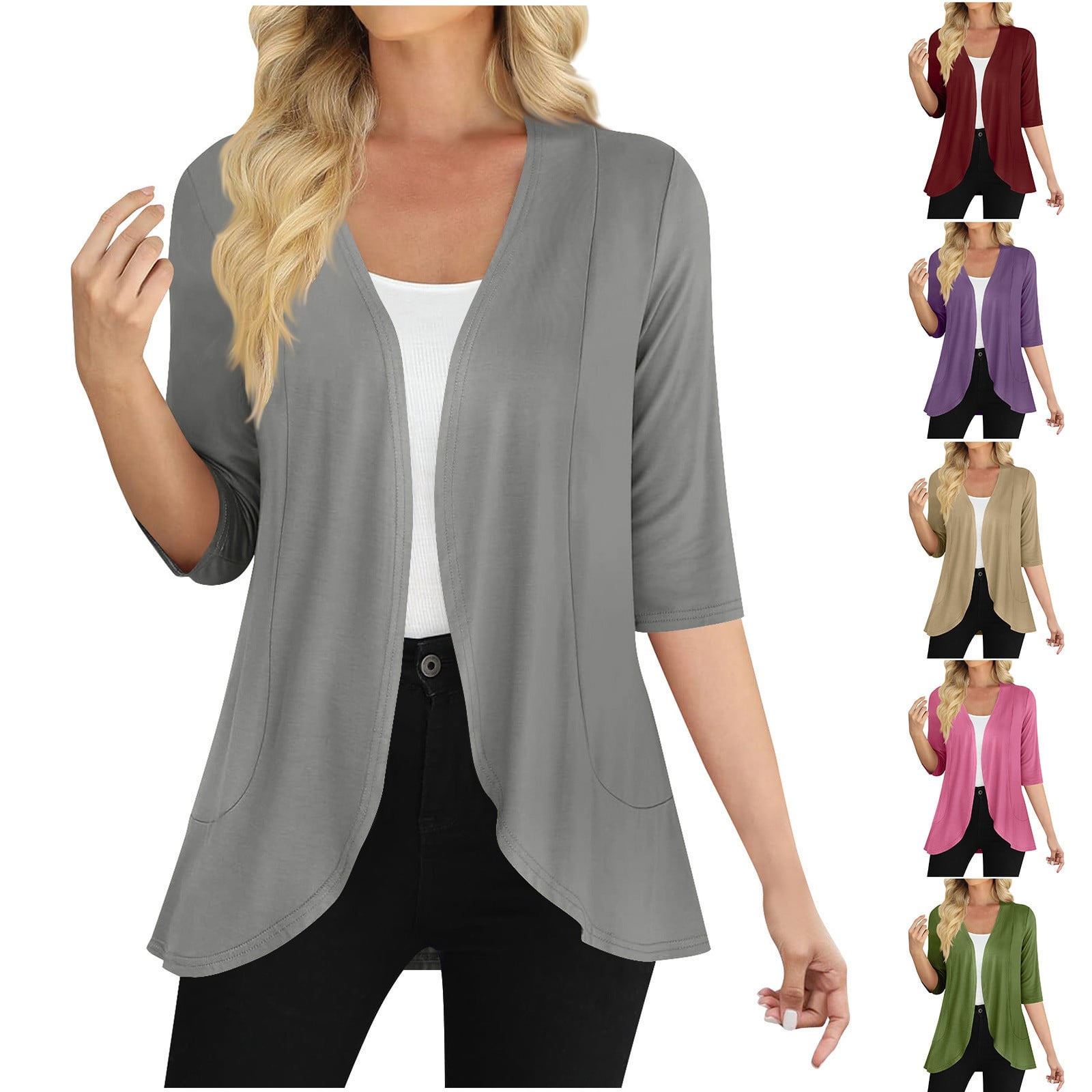 Aboser Lightweight Cardigans for Women Trendy Draped Shrug Cardigan ...