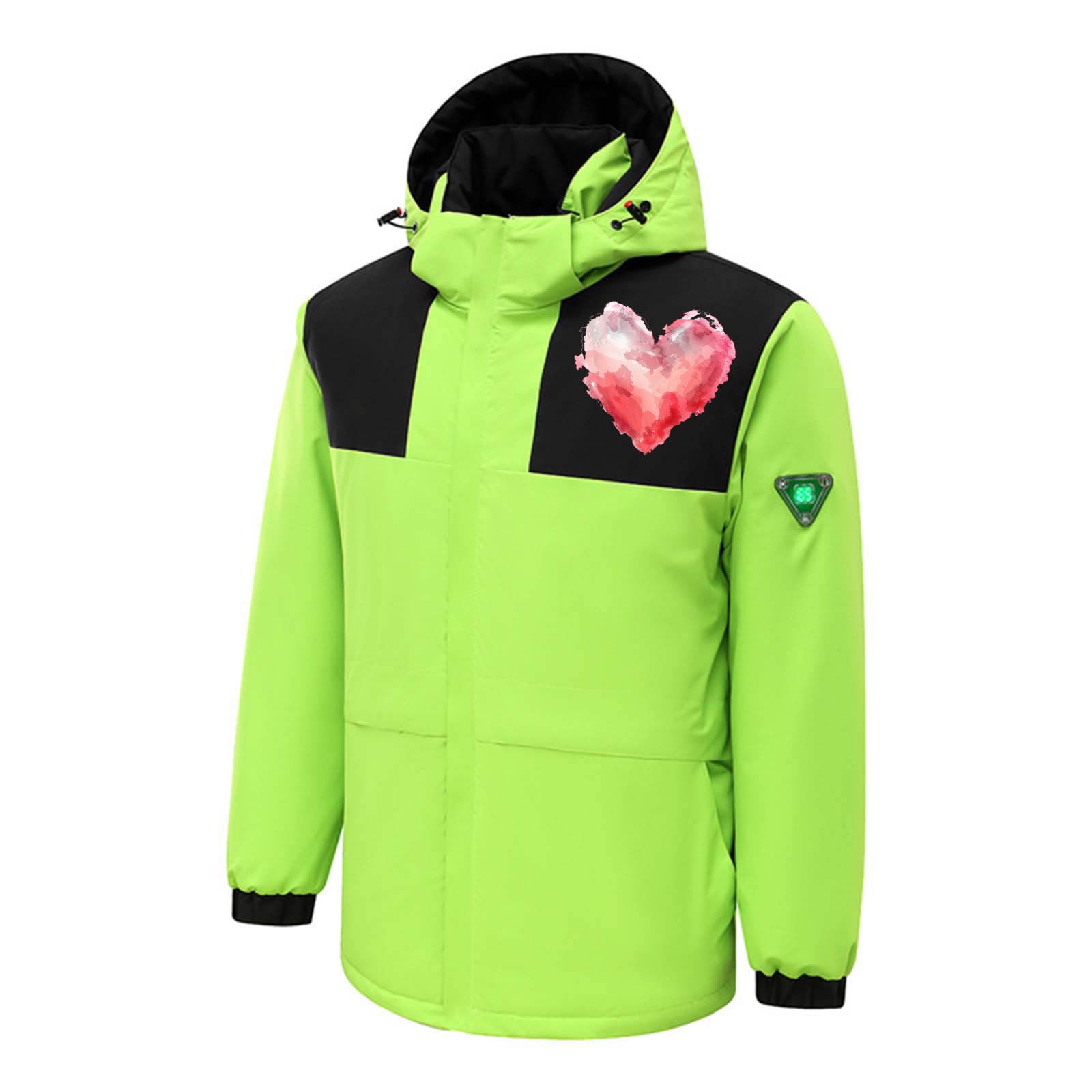 Aboser Men's Heated Rain Jacket with Removable Hood Outdoor Thermal ...