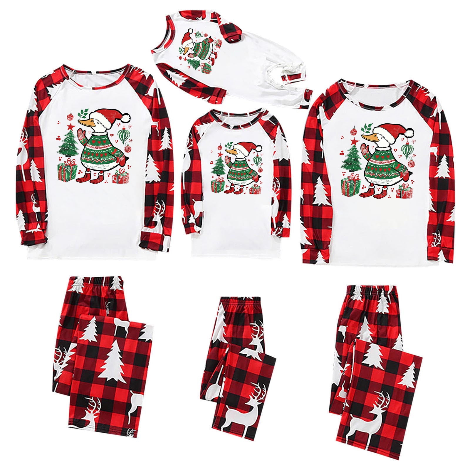 Aboser Merry Christmas Family Pajamas Matching Sets Plaid Jammies ...