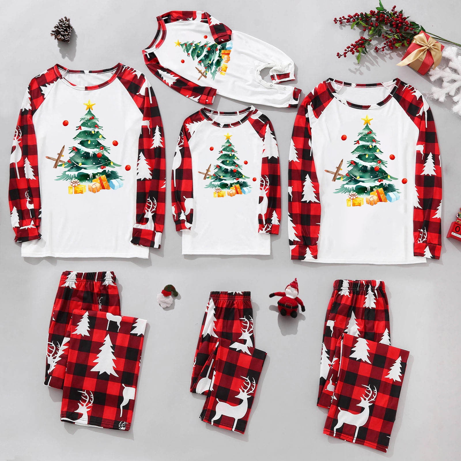 Aboser Pajama Christmas Family Set Long Sleeve Vacation Clothes for ...