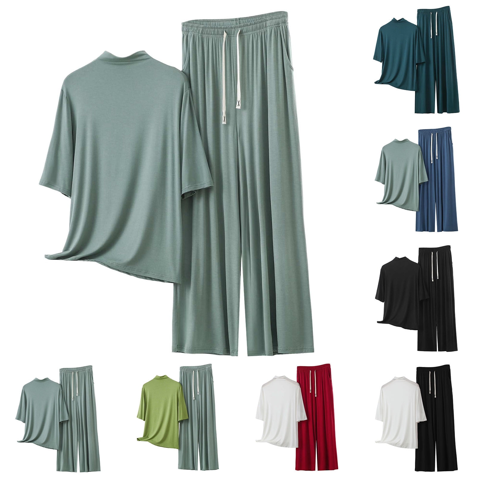 Aboser Plus Size Loungewear Sets for Women 2 Piece Pajamas Set Soft ...