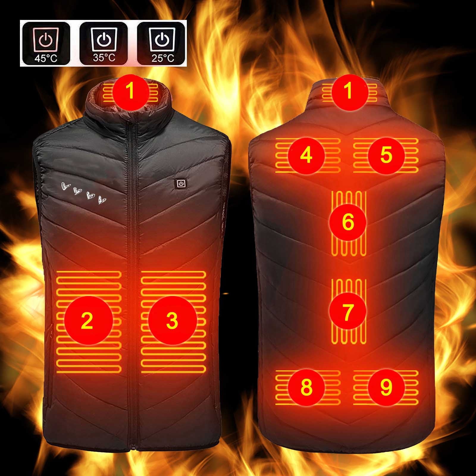 Aboser Puffer Heated Vest for Women and Men Insulated Electric Heated Jacket USB Recharging ...